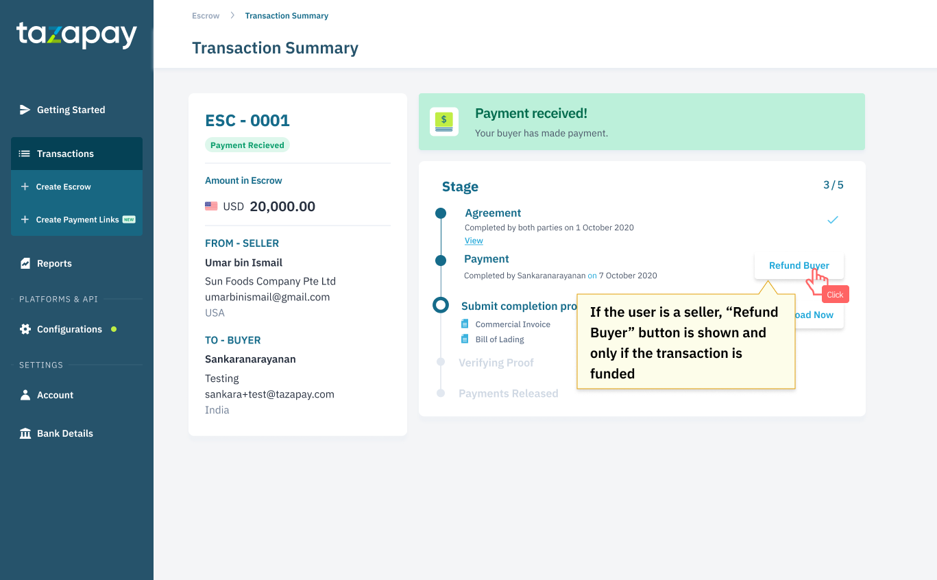 How do I request a refund from my dashboard?
