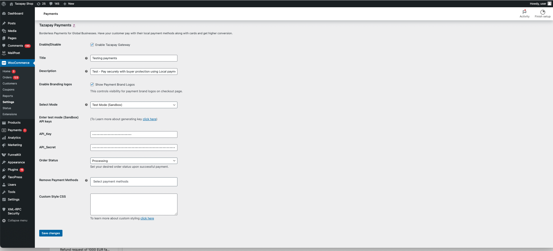 How do I install Tazapay's WooCommerce plugin?