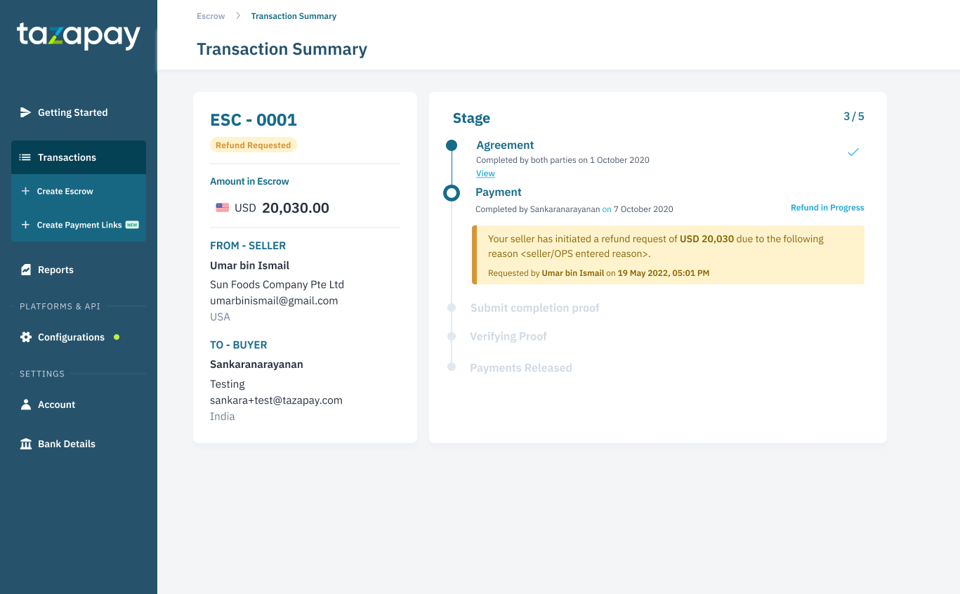 How do I request a refund from my dashboard?