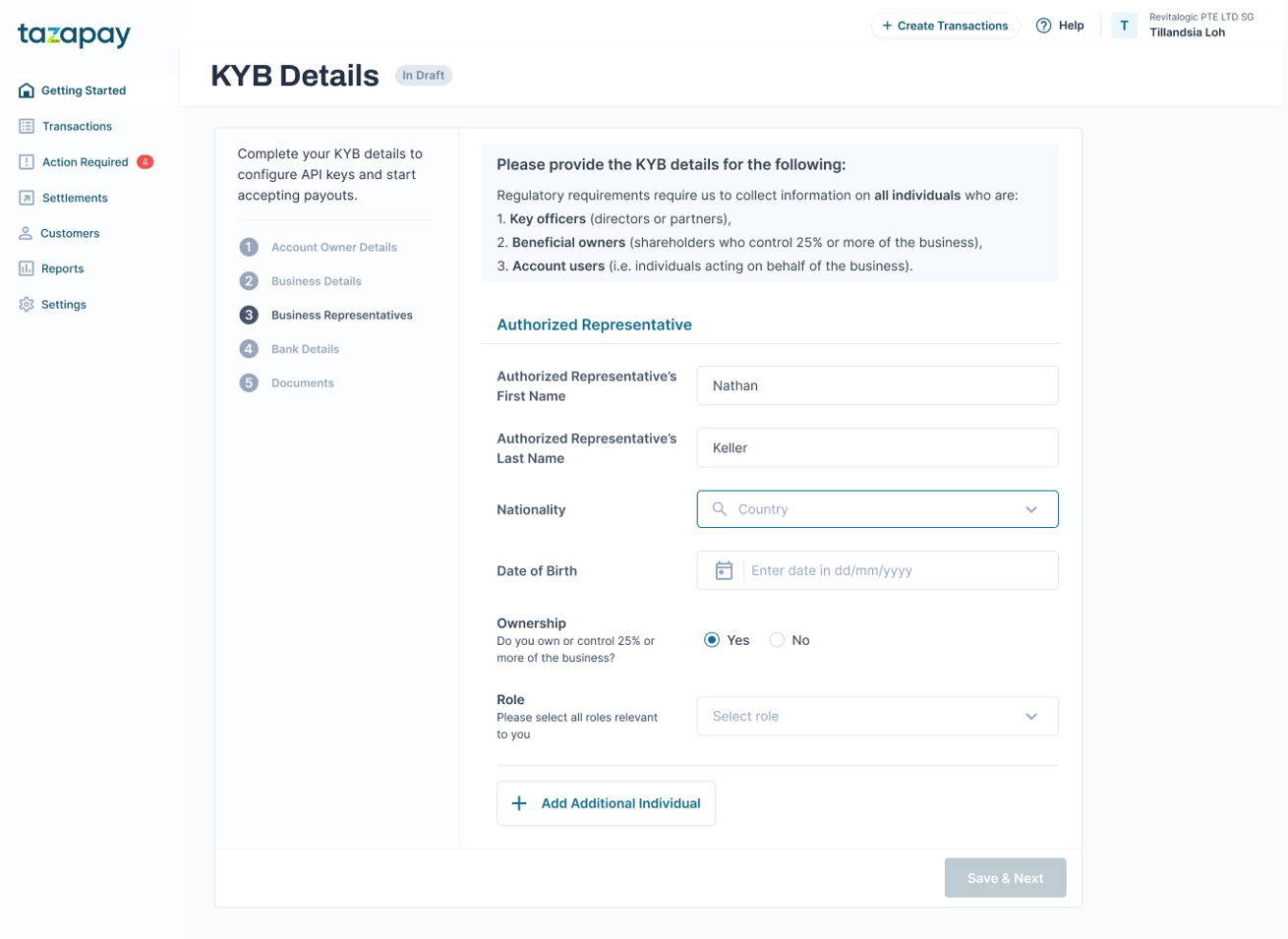 How do I complete my KYB/KYC?