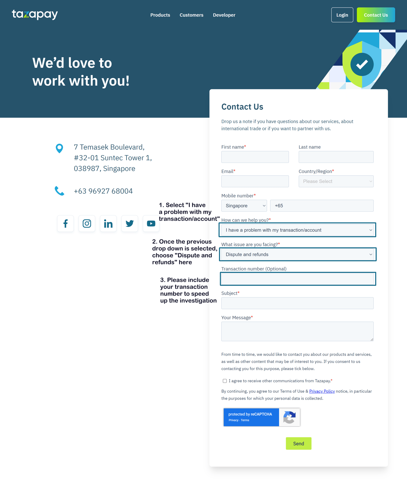 How do I raise a dispute or refund with Tazapay?